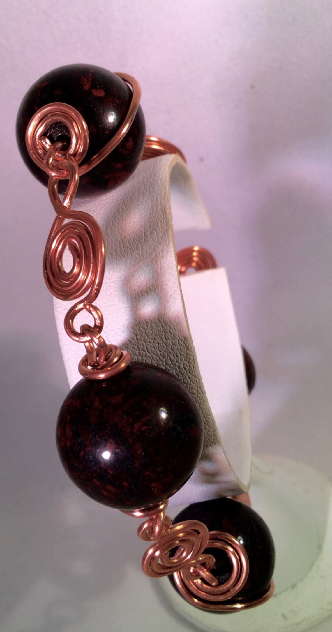 Copper, Spiral, Wire Wrapped Link Bracelet. - Etsy