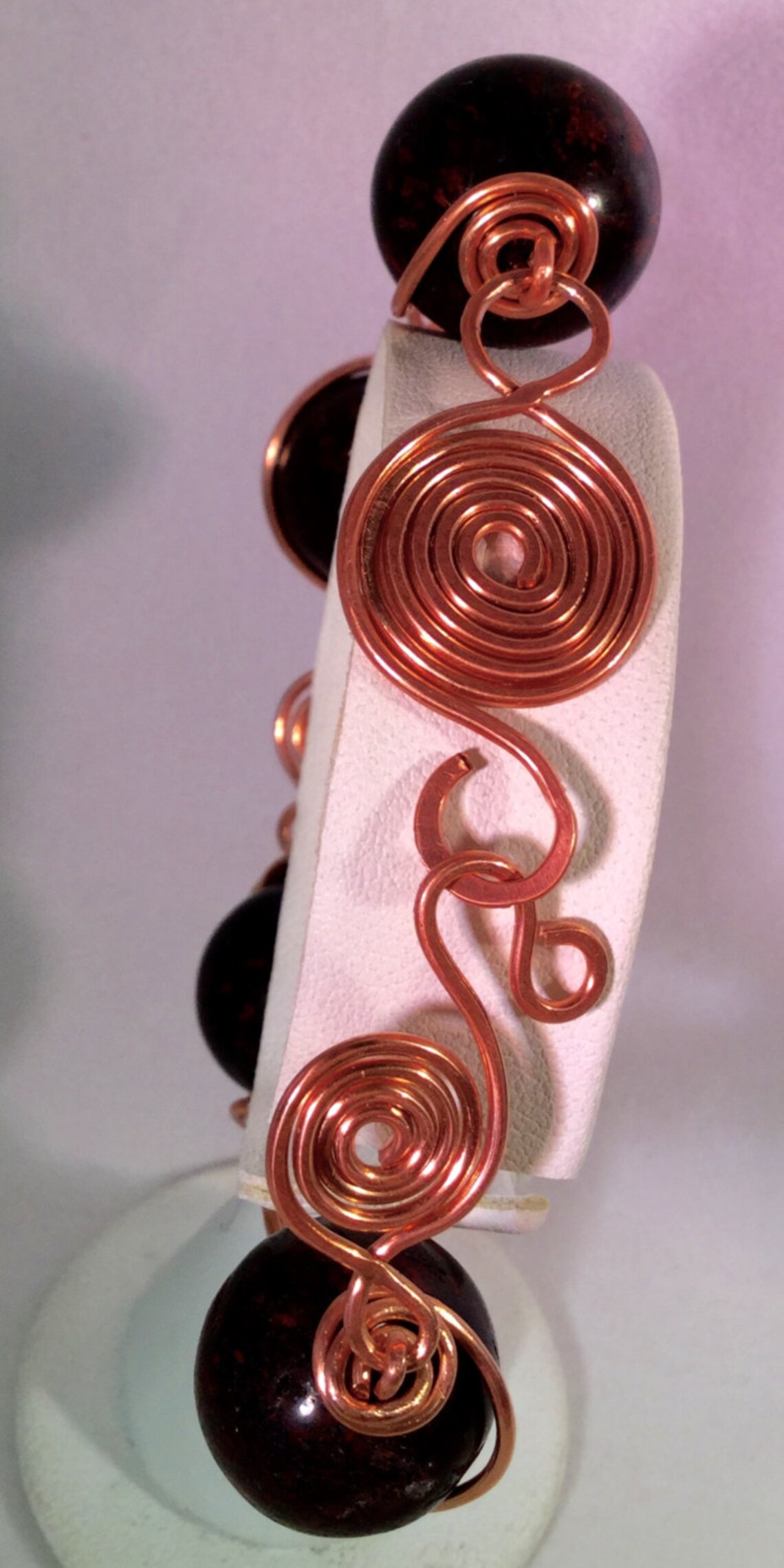 Copper, Spiral, Wire Wrapped Link Bracelet. - Etsy