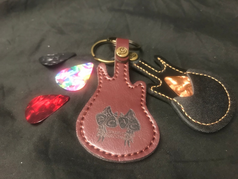 Custom Engraved Guitar Shapes Plectrum Holder Key Ring - Etsy