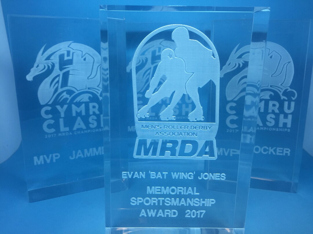 Clear Acrylic Trophy Paperweight With Personalised Custom Made Design ...