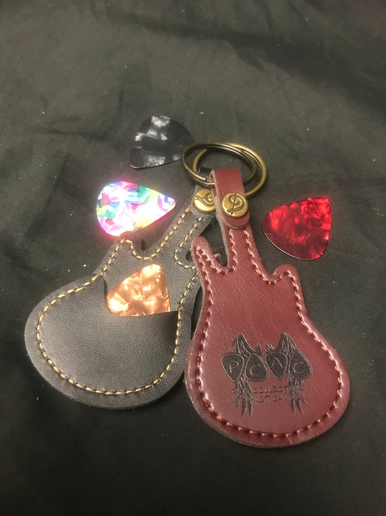 Custom Engraved Guitar Shapes Plectrum Holder Key Ring - Etsy