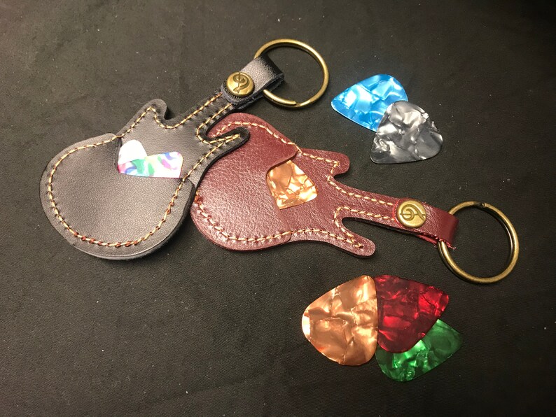 Custom Engraved Guitar Shapes Plectrum Holder Key Ring - Etsy