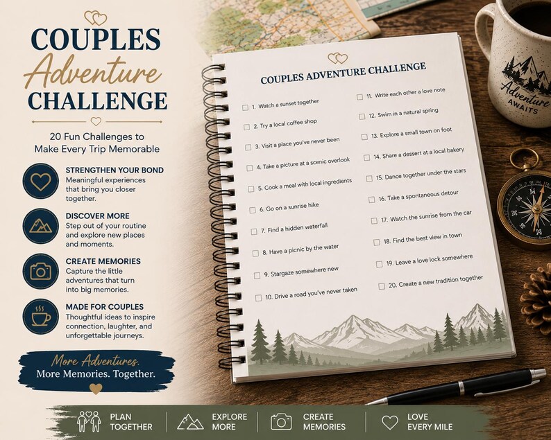 Couples Road Trip Planner | Adventure Tracker, National Parks Checklist ...