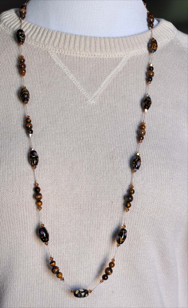 Handmade Necklace Handknotted Necklace Long Beaded Necklace | Etsy