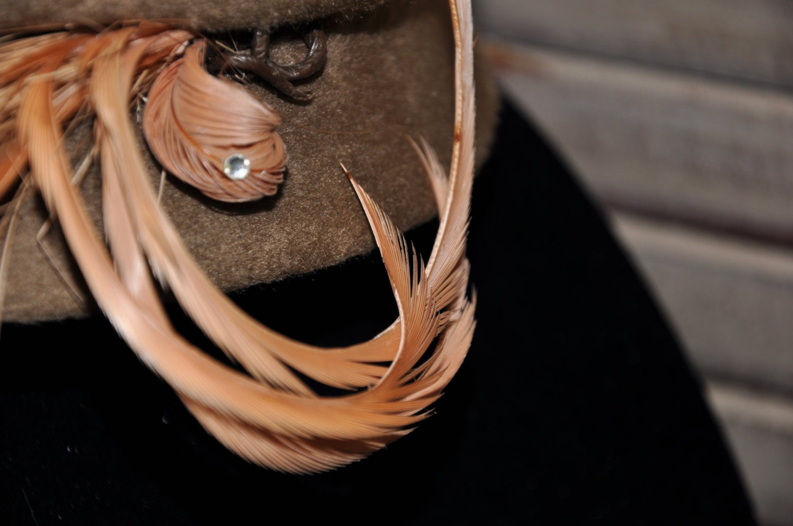 Tan Wool Hat, Ladies Wool Hat, Ladies Tan Hat, Peach Wool Hat, Wool ...