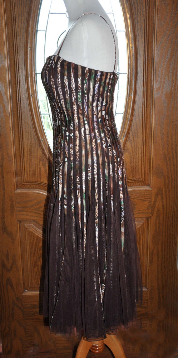 Cache Chocolate Brown Party Cocktail Dress 3/4 Length… - Gem