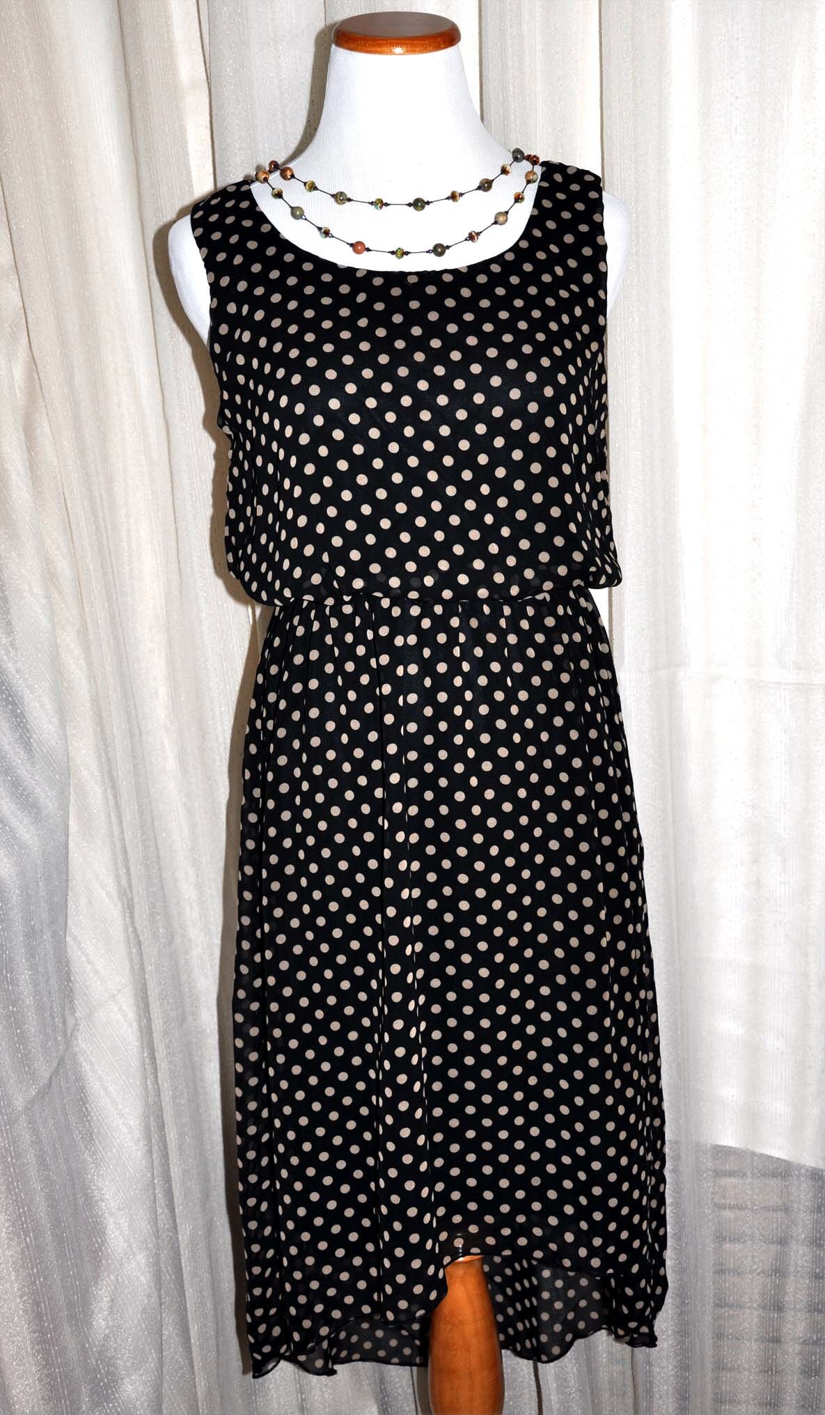 Vintage Pretty Woman Enfocus Studio Brown & Tan Polka Dot Blouson ...