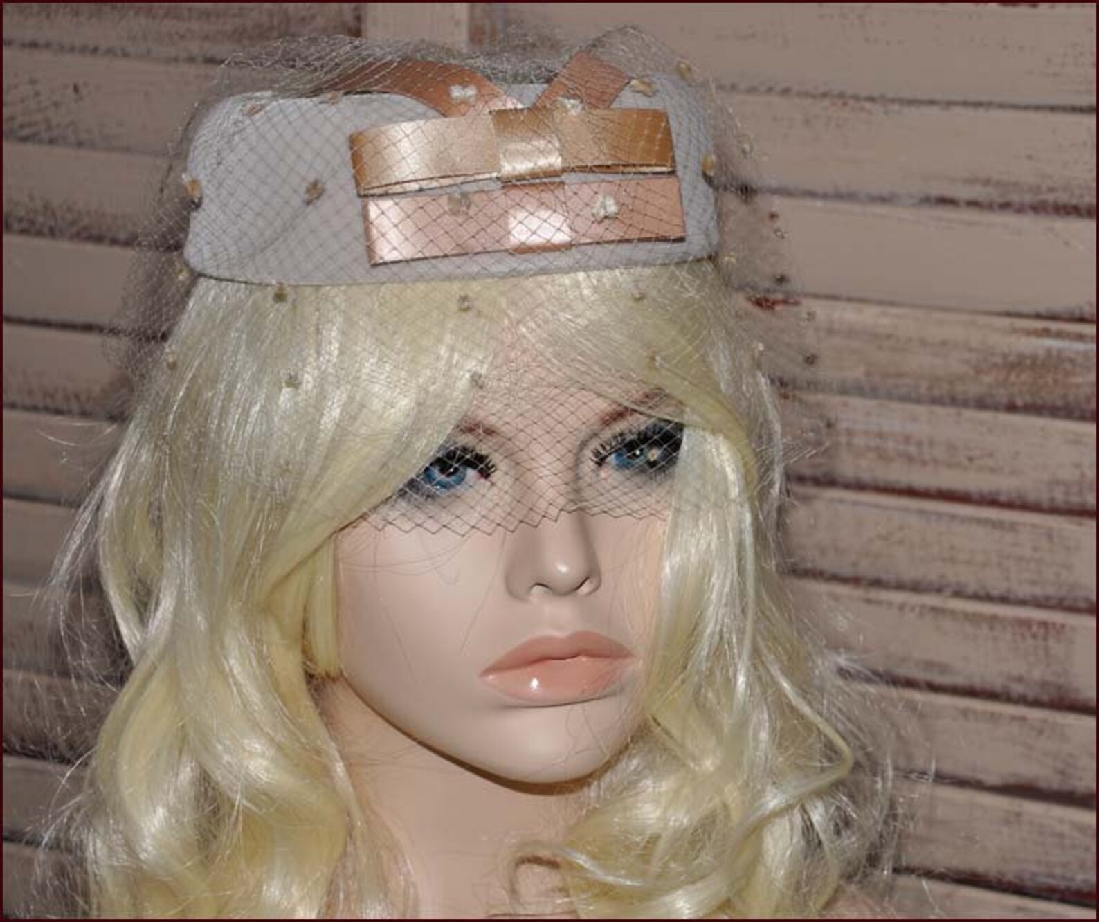 Ivory Pillbox Hat, Ivory Open Top Hat, Ivory Veil Pillbox, Velvet Satin ...