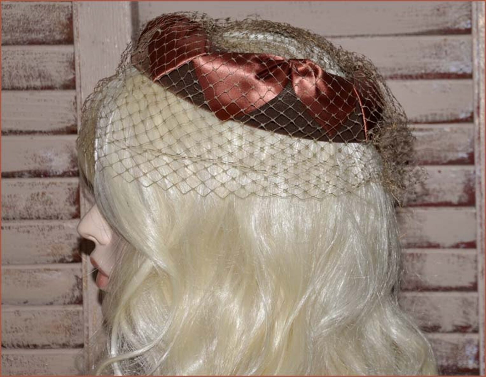 Brown Pillbox Hat, Pillbox Veil Hat, Brown Pillbox Hat, Open Top Brown ...