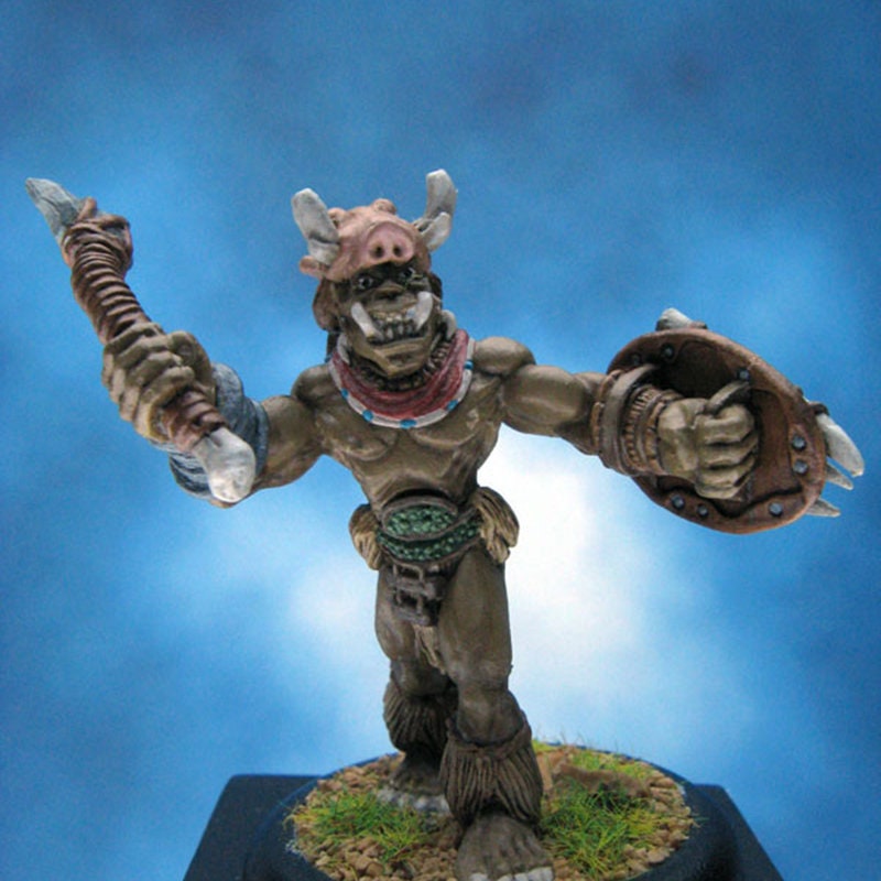 Painted Ral Partha Miniature Orc Champion | Etsy