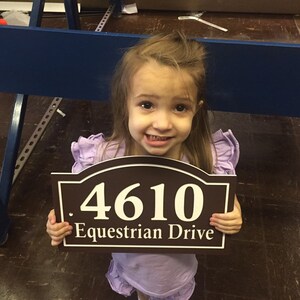 Brown/tan Arched House Number Sign & Street Name Address Plaque 14x8.5 ...