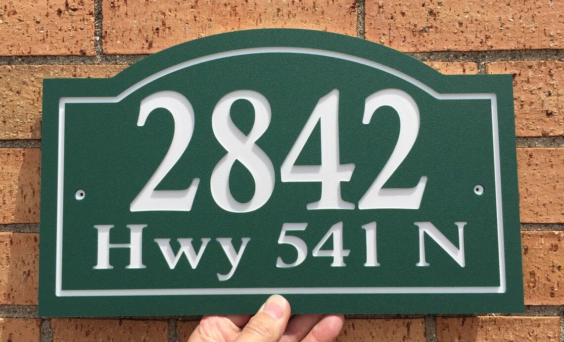 Arched House Number Sign & Street Name Address Plaque | Etsy