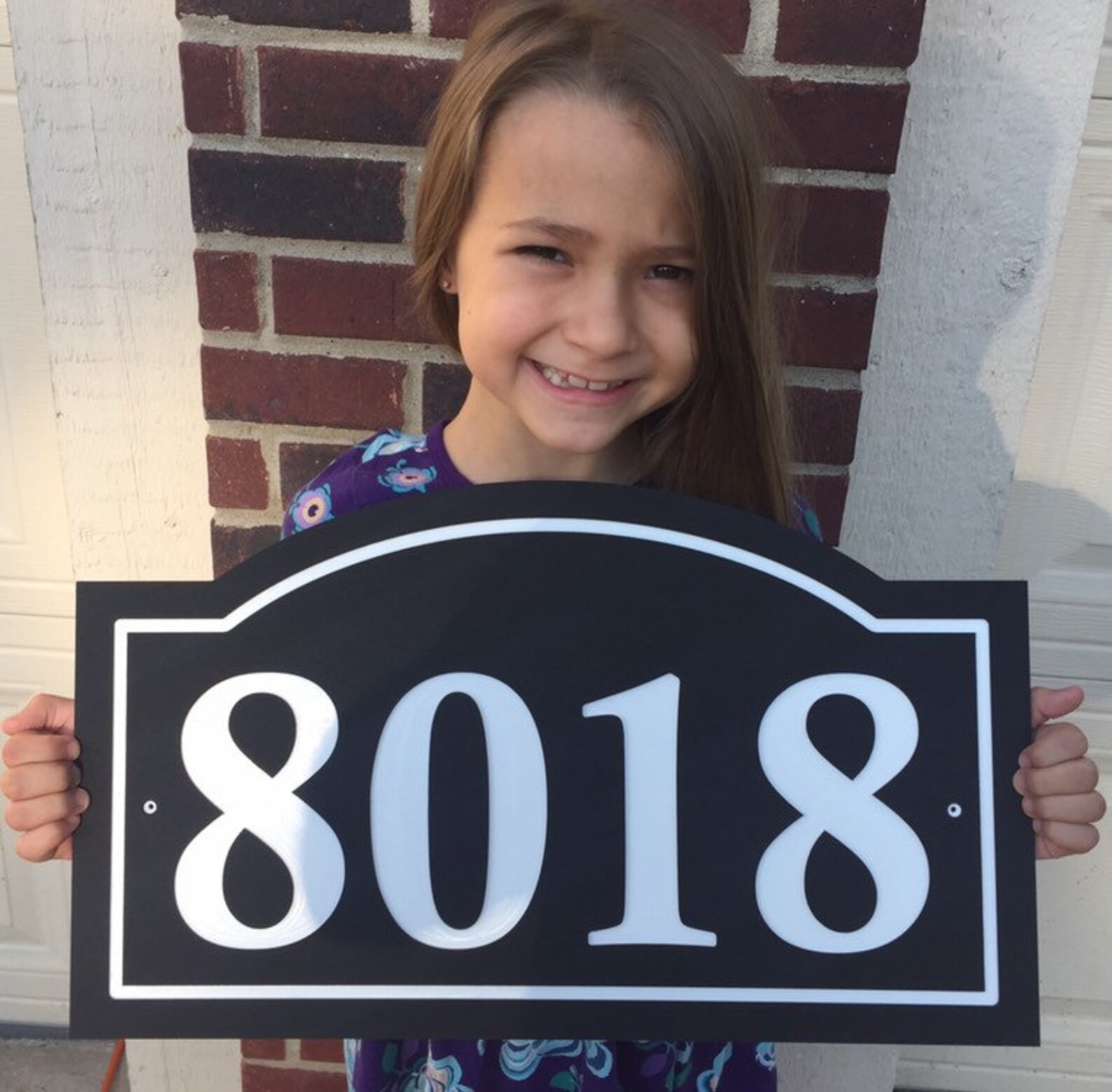 Jumbo! (larger) Arched House Number Sign Address Plaque 18x10.5" 1/4 ...