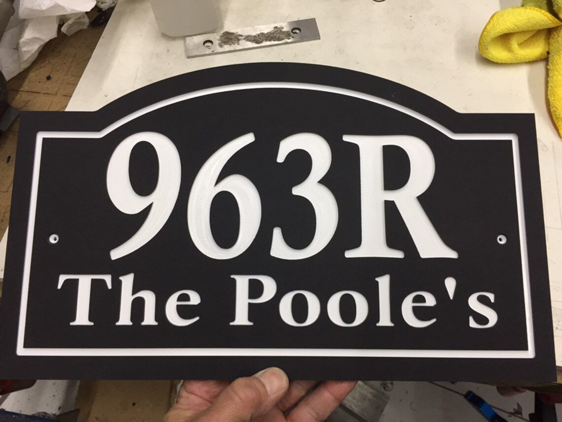 Arched House Number Sign & Family Name Address Plaque | Etsy