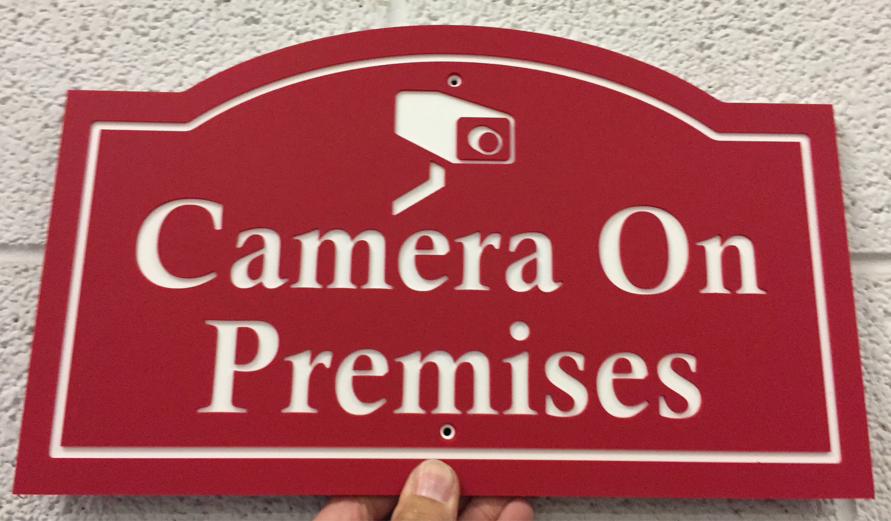 Arched Camera on Premises Plaque 14x8.5 1/4 King | Etsy