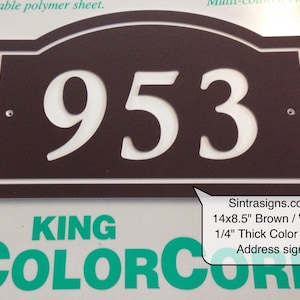 Arched House Number Sign Address Plaque 14x8.5" 1/4" King Colorcore ...