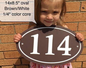 Arched House Number Sign & Street Name Address Plaque 14x8.5 1/4 King ...