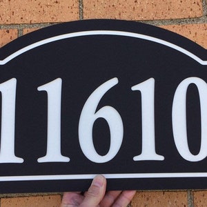 Jumbo! (larger) Arched House Number Sign Address Plaque 18x10.5" 1/4 ...