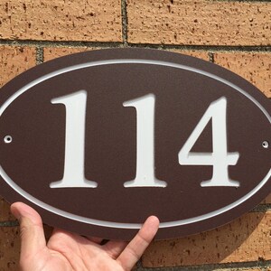 Oval House Number Sign Address Plaque 14x8.5" 1/4"king Colorcore Brown ...