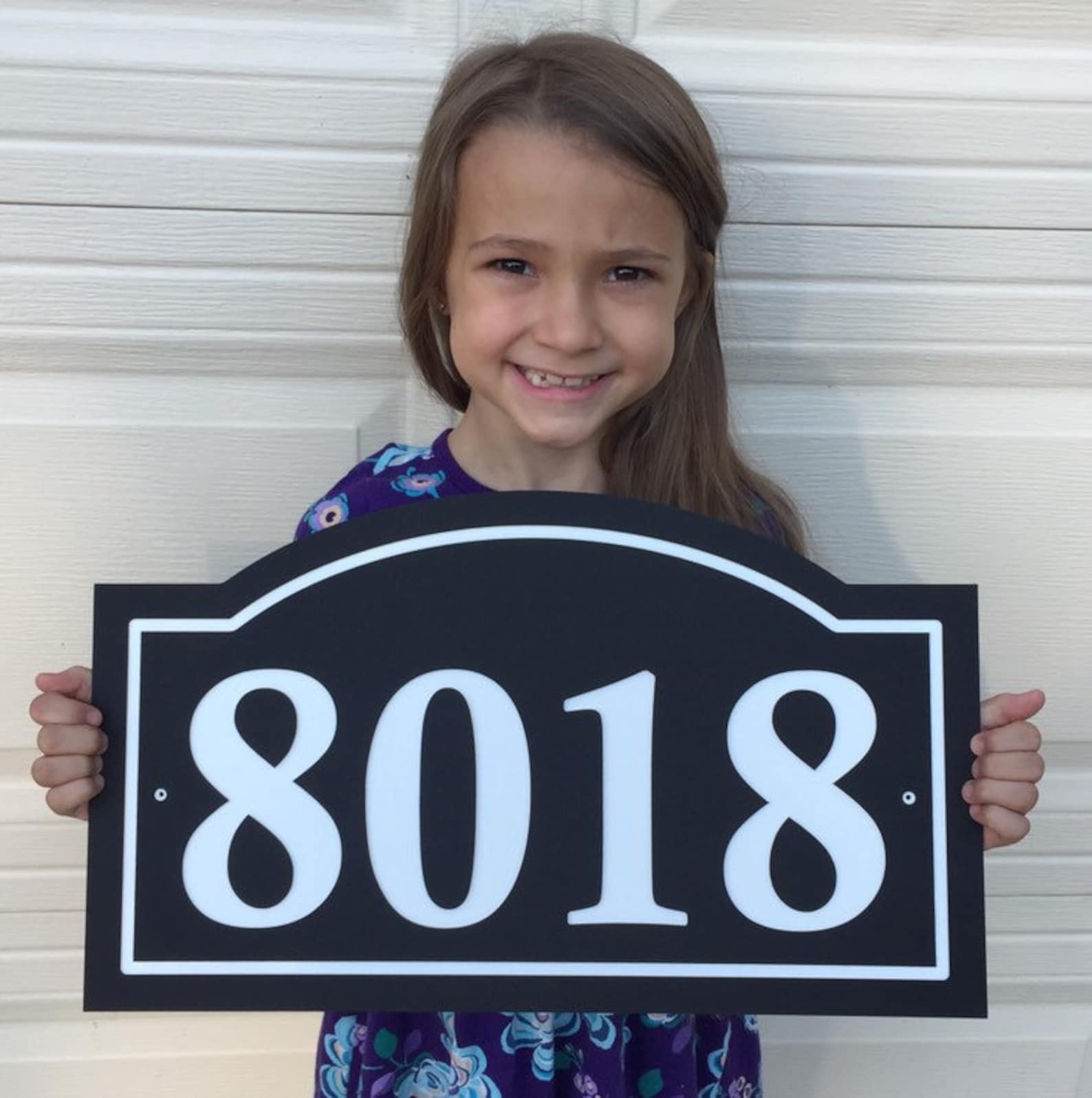Jumbo! (larger) Arched House Number Sign Address Plaque 18x10.5" 1/4 ...