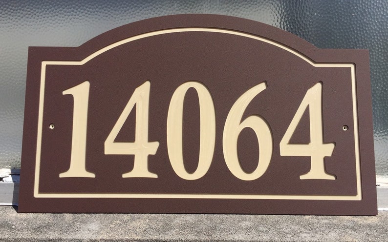Jumbo! (larger) Arched House Number Sign Address Plaque 18x10.5" 1/4 ...