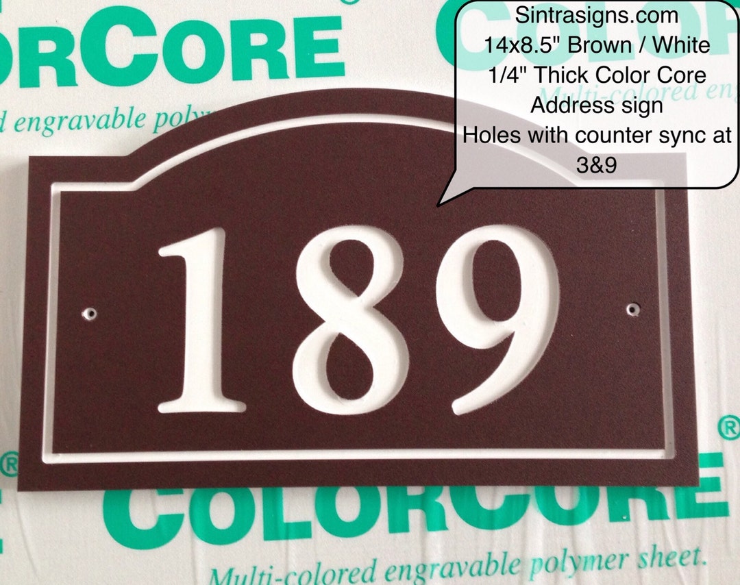 Arched House Number Sign Address Plaque 14x8.5" 1/4" King Colorcore ...