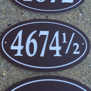 Oval House Number Sign Address Plaque 14x8.5" 1/4"king Colorcore Brown ...