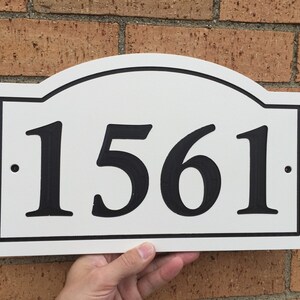 Arched House Number Sign Address Plaque 14x8.5 1/4 King Colorcore White ...