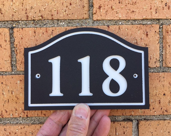Small Arched House Number Sign Address Plaque 6.25x4.125" 1/4" King ...