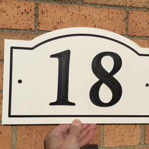 Arched House Number Sign Address Plaque 14x8.5 1/4 King Colorcore White ...