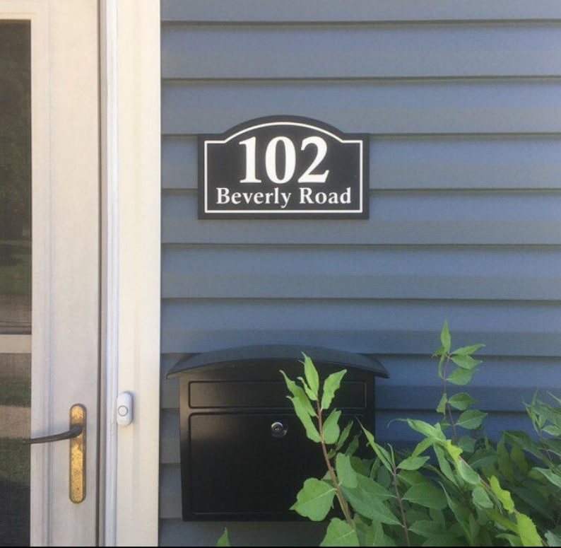 Arched House Number Sign & Street Name Address Plaque - Etsy