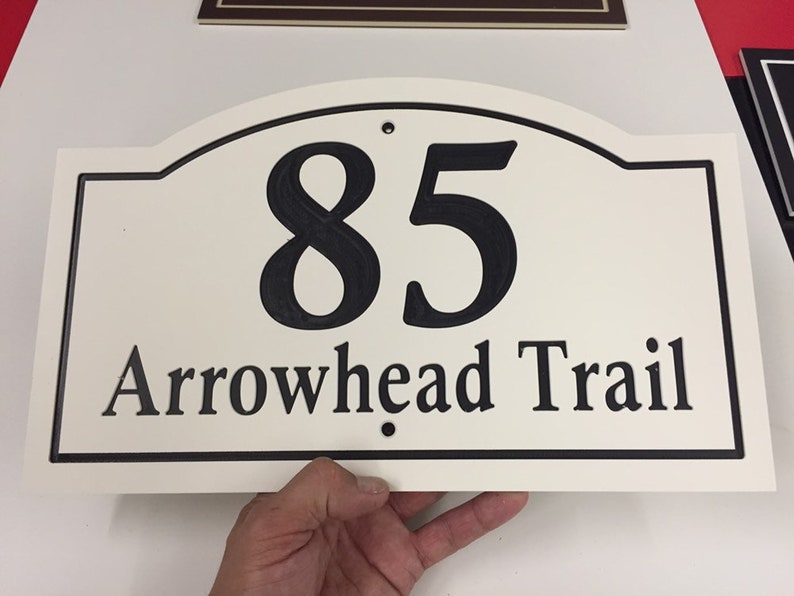 Arched House Number Sign & Street Name Address Plaque - Etsy