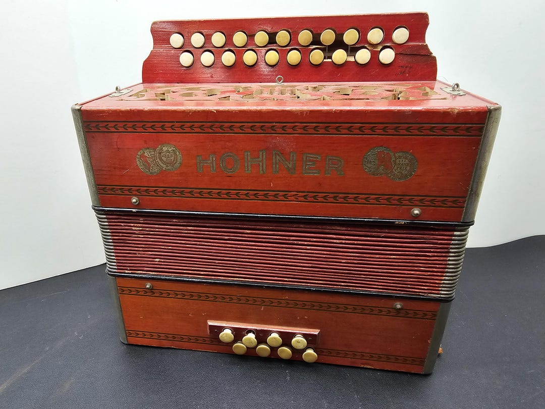 Vintage German Hohner Diatonic Accordion 2 Row 21 Button 8 Grand Prix ...