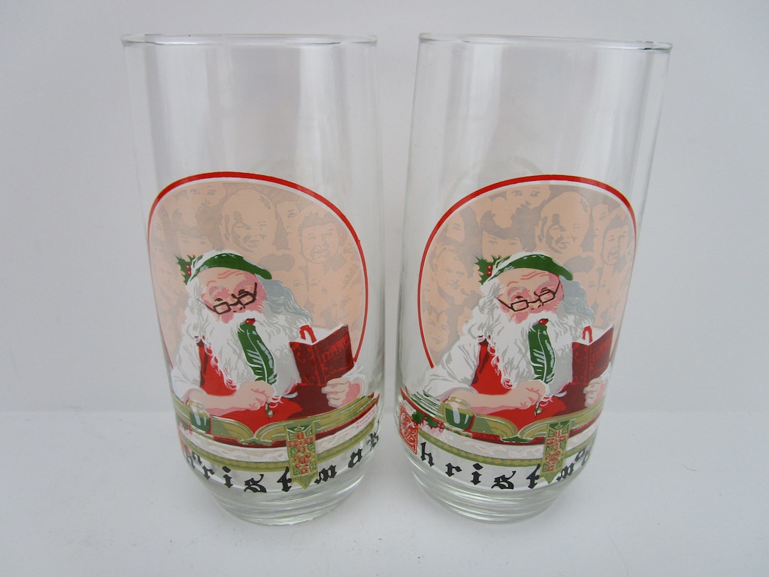Vintage Coca Cola Santa Glasses Norman Rockwell December 4, 1920 (set ...