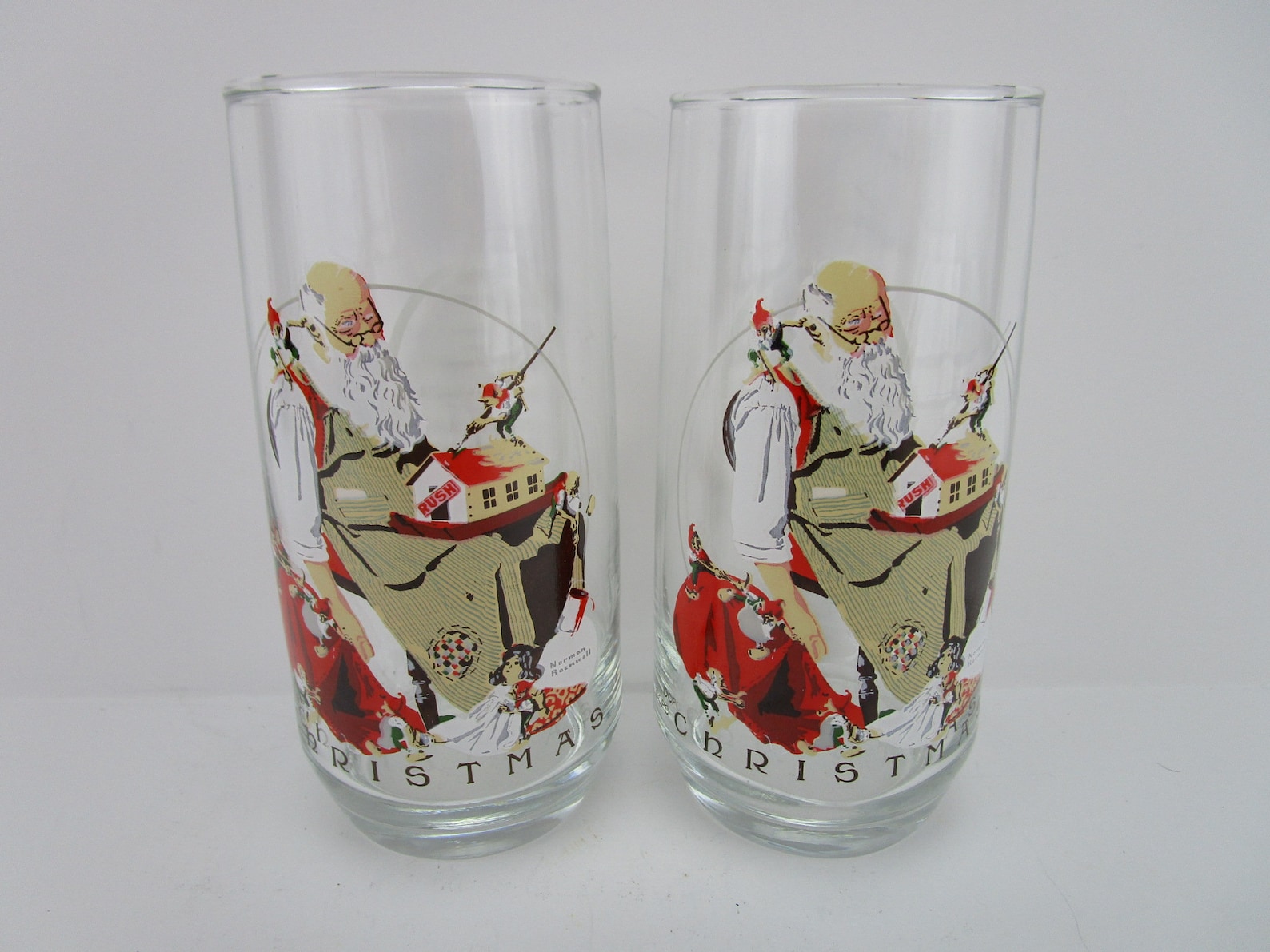 Vintage Coca Cola Santa Glasses Norman Rockwell December 2 - Etsy