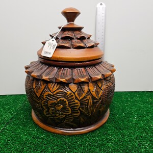 Haitian Hand Carved Wood Bowl With Lid - Etsy