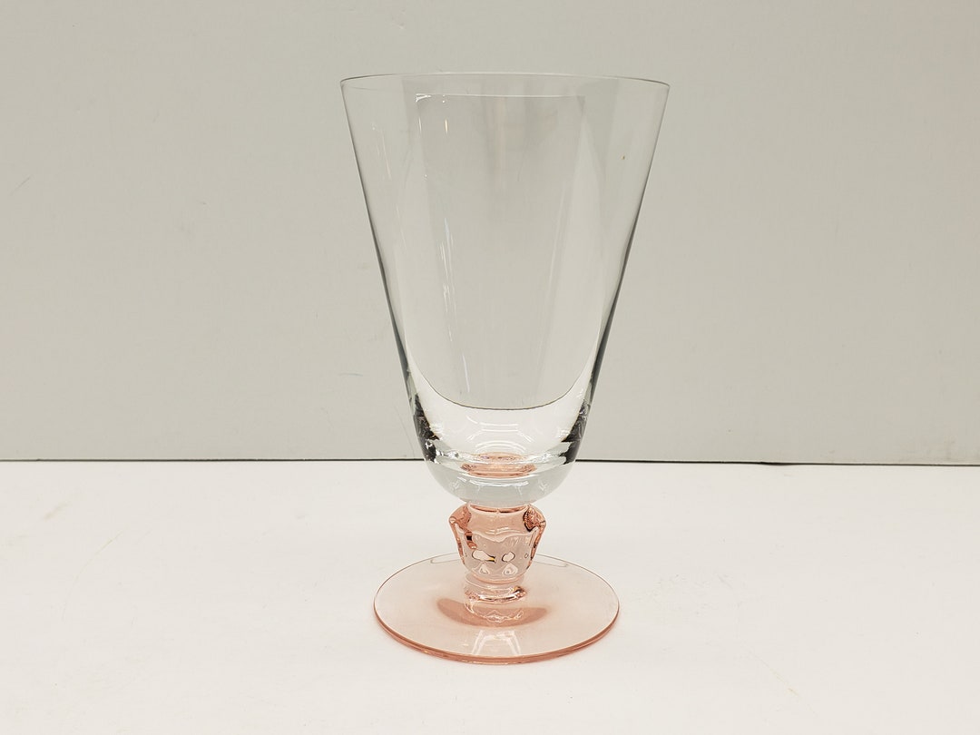 Rare Crystal Fostoria Lyric Glass With Pink Base Water Tea #6061 - Etsy
