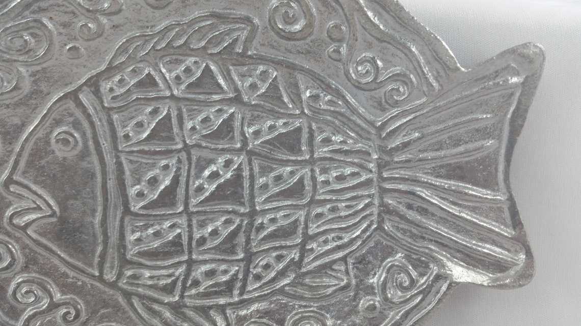 Pewter Display Tray Fish Detailed Design 7.5 X | Etsy