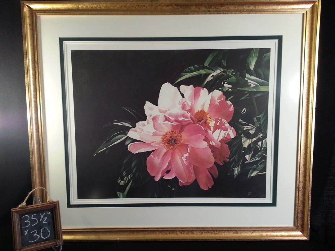 Cluster of Peonies by Arleta Pech Print Painting Number and Pencil ...
