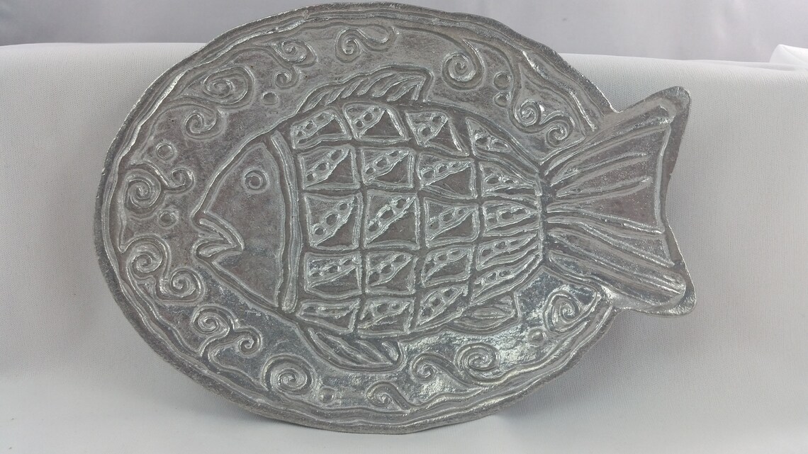 Pewter Display Tray Fish Detailed Design 7.5 X - Etsy