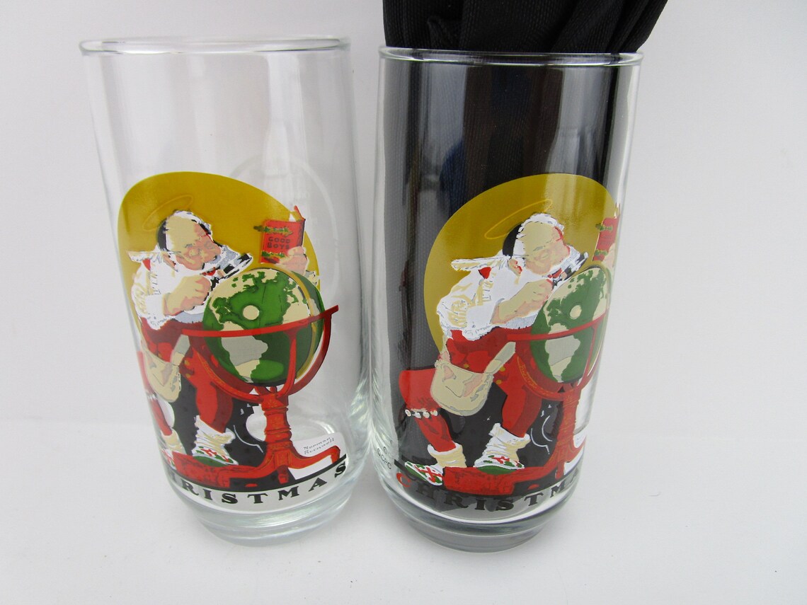 Vintage Coca Cola Santa Glasses Norman Rockwell December 4 | Etsy