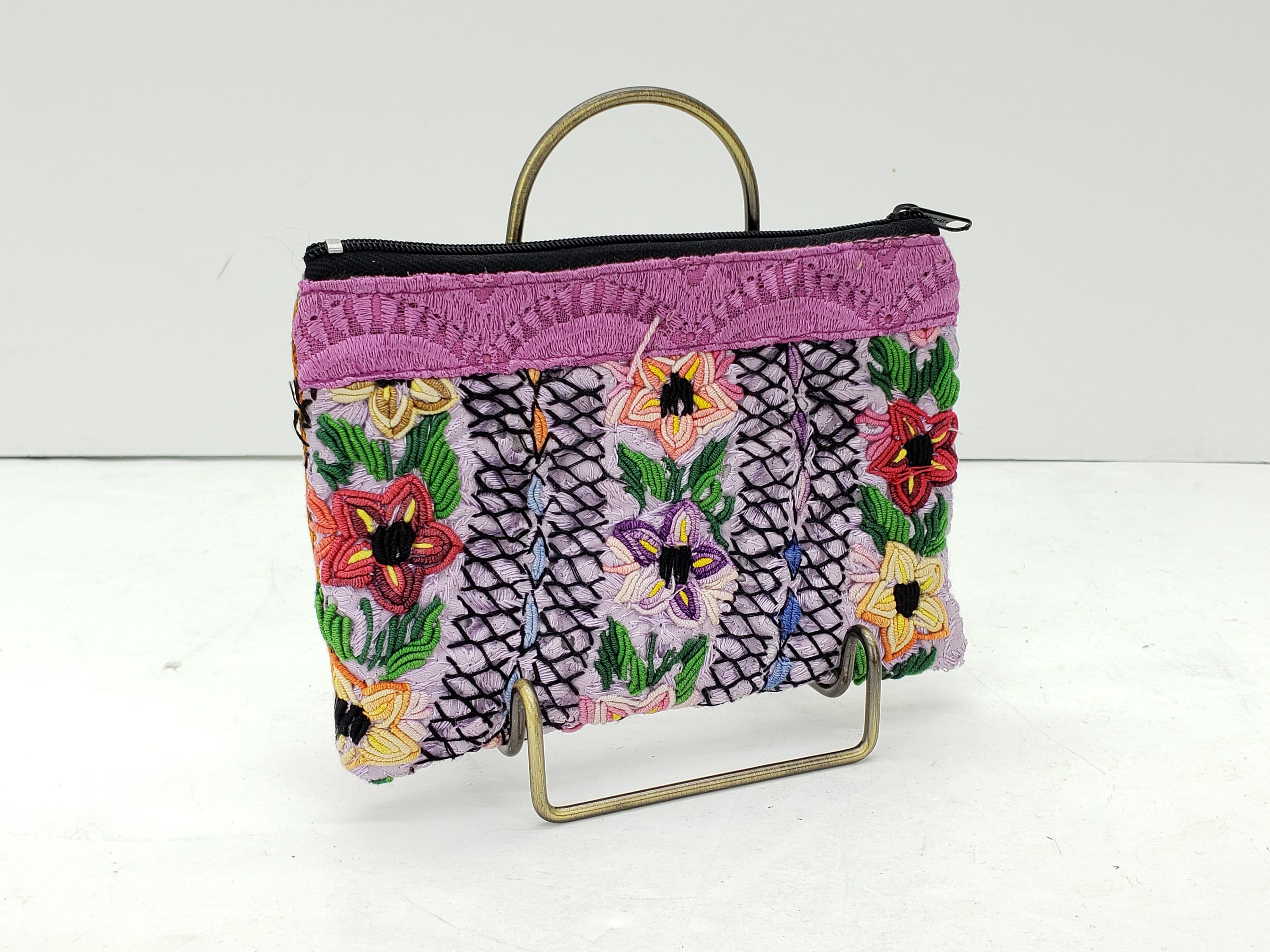 Lily Bloom Embroidered Cloth Zippered Pouch Purse Handbag - Etsy Canada