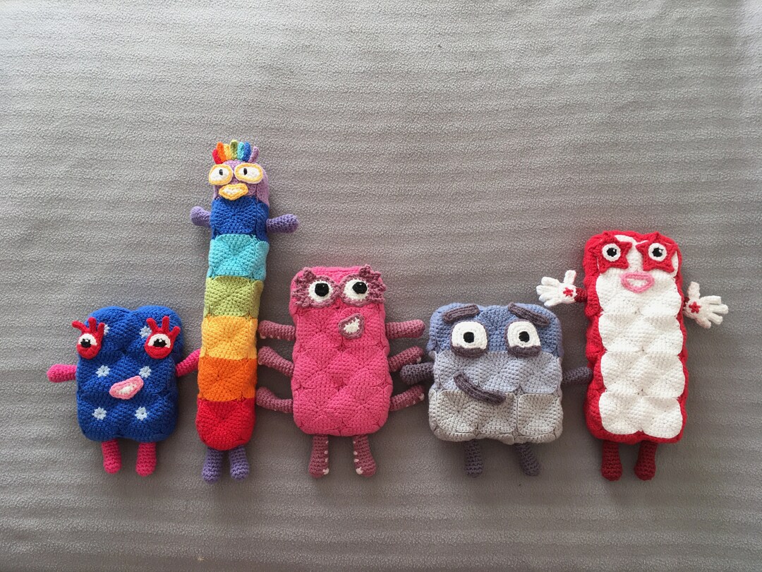 Numberblocks 6-10 Crochet Pattern for Soft Toys US Left and Right ...