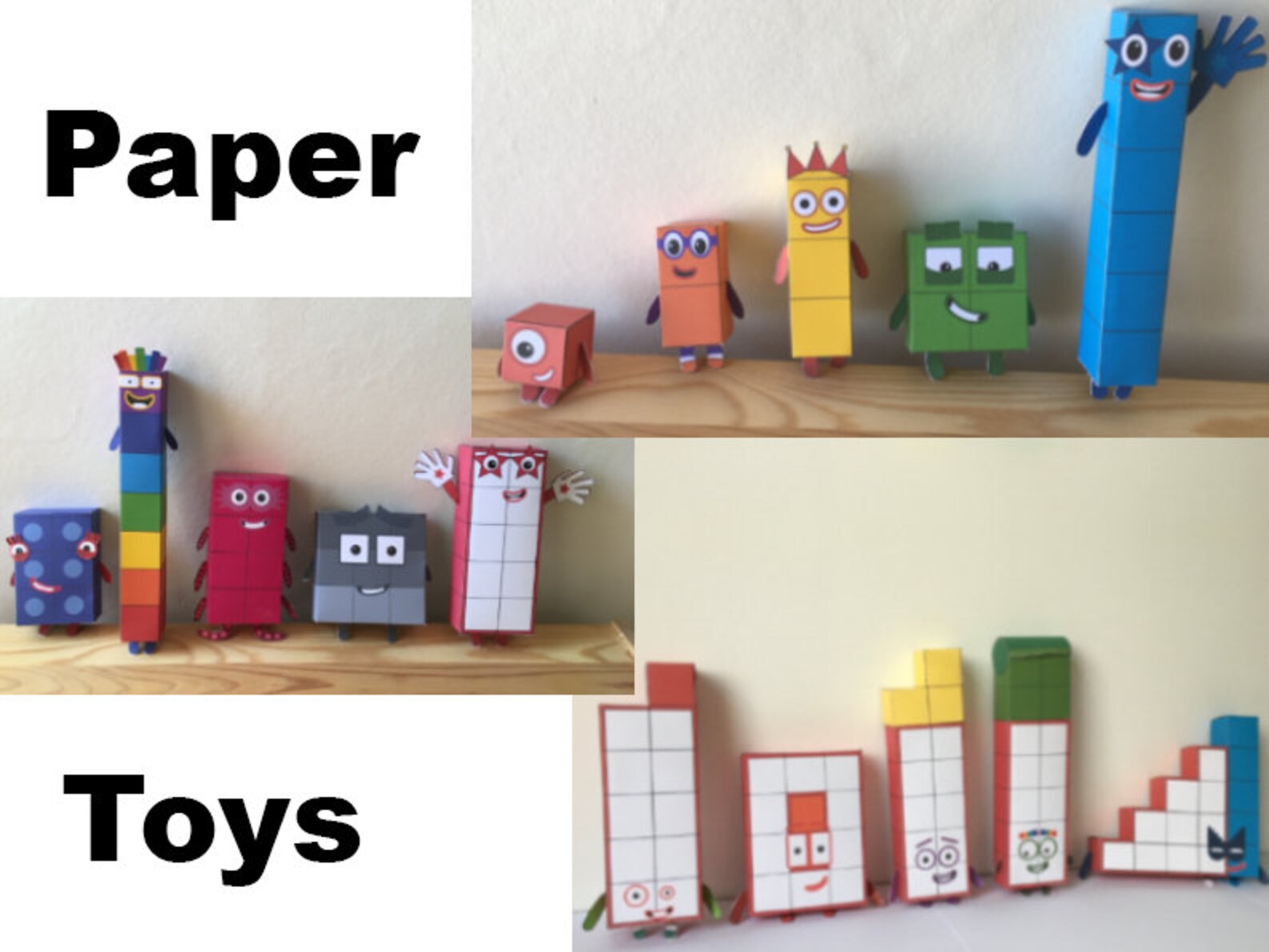 Numberblocks 1-15 Printable Paper Toys / Origami Templates / Kids ...