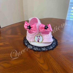 Minnie Mouse Theme Cake Topper Shoe/ Cute Pink Shoe / Girl Baby Shower ...