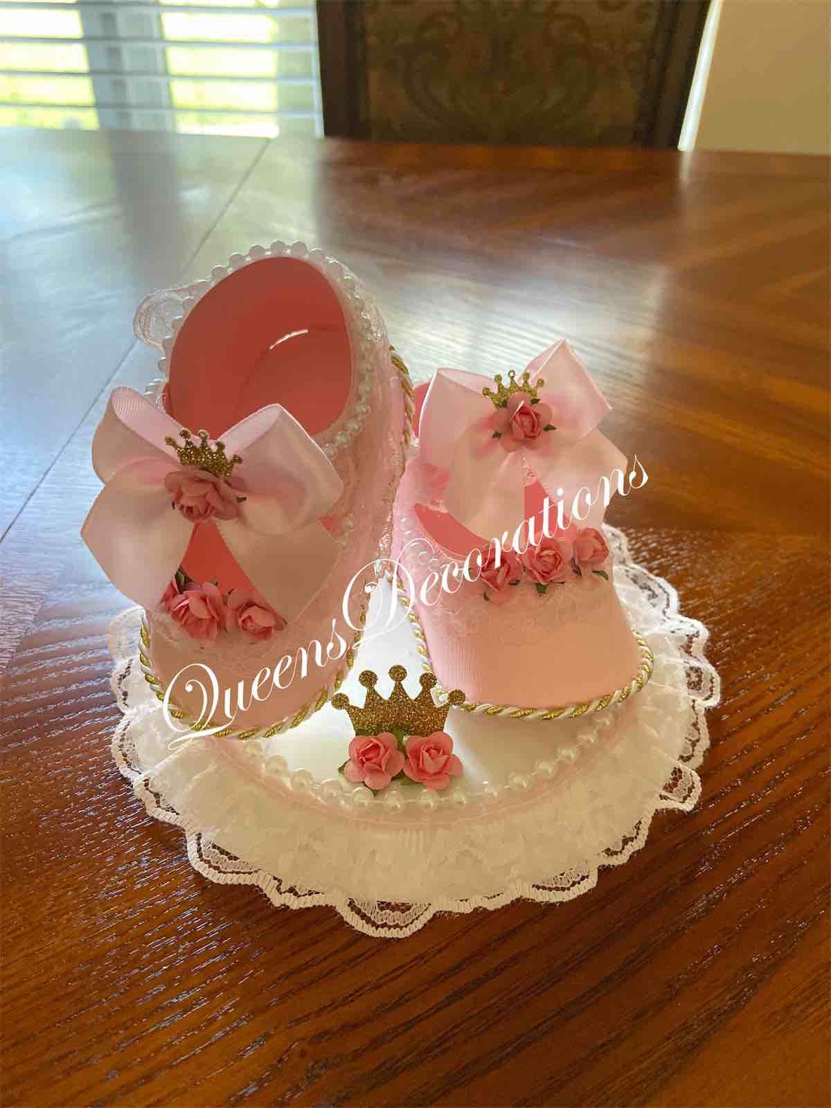 Cake Topper Shoe / Beautiful Pink and Gold Cake Topper/girl - Etsy