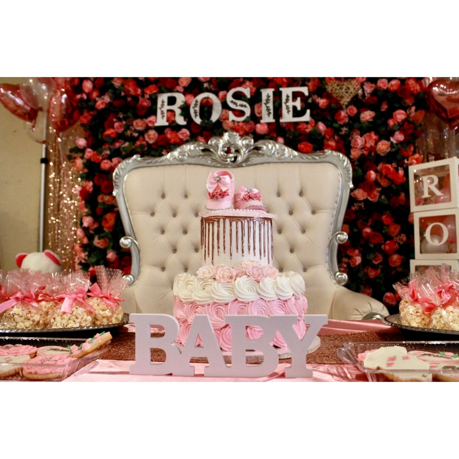 Unique Cake Topper/ Elegant Pink Shoes / Pink and Silver Shoes Cake ...