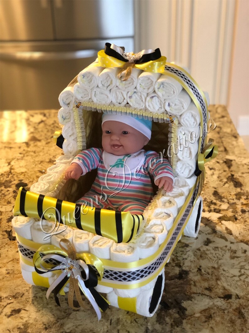 Bumple Bee Diaper Stroller/ Bee Baby Shower Theme / Neutral Diaper ...