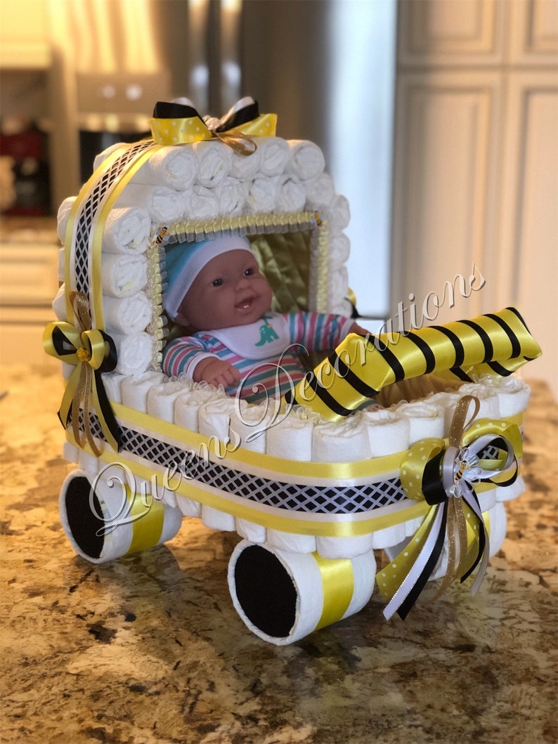 Bumple Bee Diaper Stroller/ Bee Baby Shower Theme / Neutral Diaper ...