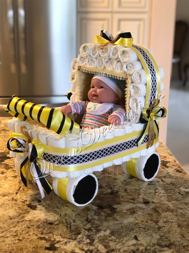 Bumple Bee Diaper Stroller/ Bee Baby Shower Theme / Neutral Diaper ...